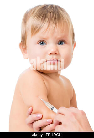 child receiving an injection by the hands of a pediatrician Stock Photo ...
