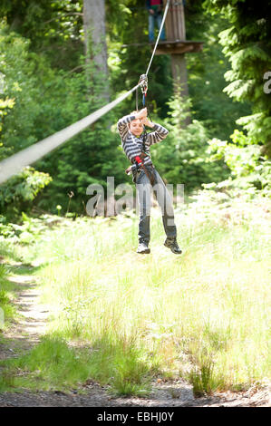 High ropes course in Wales Stock Photo - Alamy
