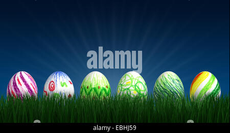 easter egg on grass and sky background Stock Photo - Alamy