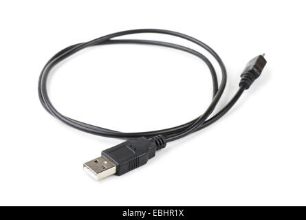 some usb cable on white background Stock Photo - Alamy