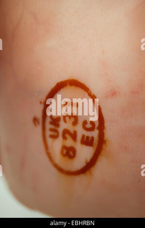 Meat stamp on carcass Stock Photo - Alamy