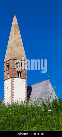 Church through the meadows Stock Photo - Alamy