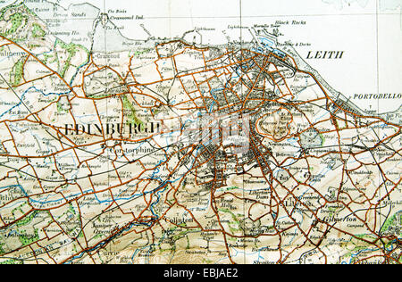 Road Map of Edinburgh, Scotland Stock Photo - Alamy