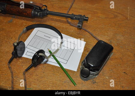 Telegraph transmitter with a gun Stock Photo - Alamy