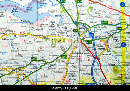 Road Map of Carlisle, England Stock Photo - Alamy