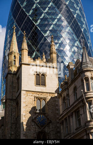 England, London, The City, St Andrew Undershaft Church, Stained Glass ...