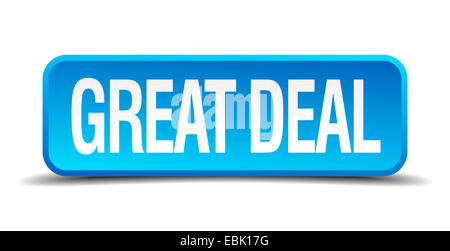 great deal blue square 3d realistic isolated web button Stock Photo - Alamy