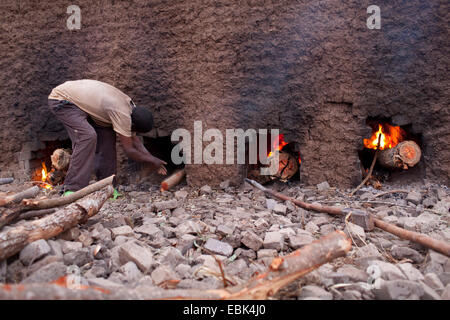 brick furnace for making mud bricks, east central highlands of ...