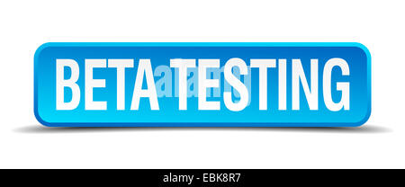 beta testing blue square 3d realistic isolated web button Stock Photo ...