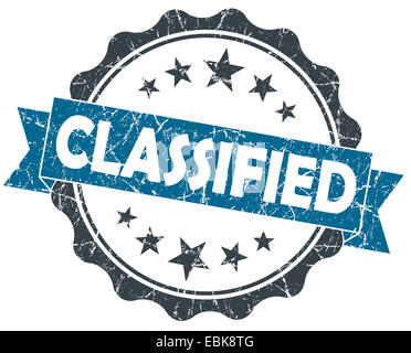 classified grunge retro blue isolated ribbon stamp Stock Photo - Alamy