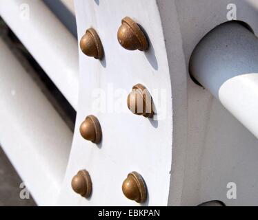 Closeup of big bolt and nut on bridge Stock Photo - Alamy