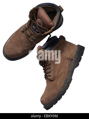 boots work white isolated shoes background boot Stock Photo - Alamy