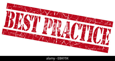 best practice red square grunge textured isolated stamp Stock Photo - Alamy