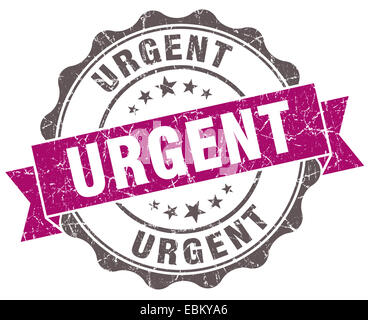 urgent grunge retro red isolated ribbon stamp Stock Photo - Alamy