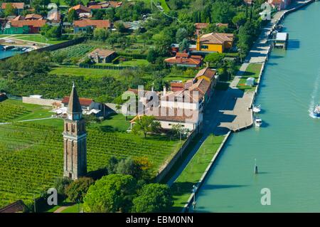 Aerial view of isola Mazzorbo, Venice lagoon, Italy, Europe Stock Photo ...