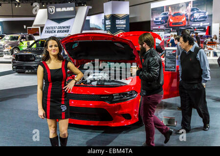 The Dodge Hellcat and model spokesperson at the 2014 Los Angeles Auto ...