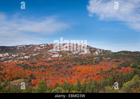 White Quartzite Mountains at peak autumn colour in the South La Cloche ...