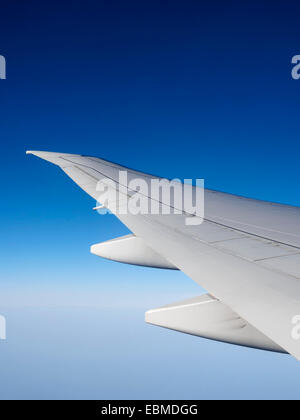 Aircraft's wing, Flying by plane from Greece to France Stock Photo - Alamy