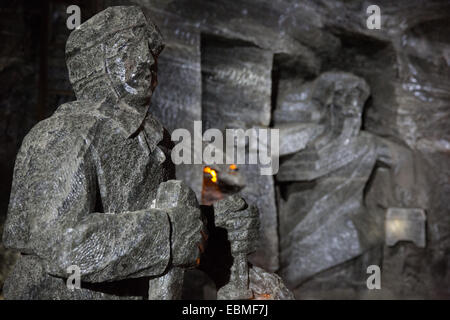 Statue carved in salt by miners at the Wieliczka Salt Mine, Krakow ...