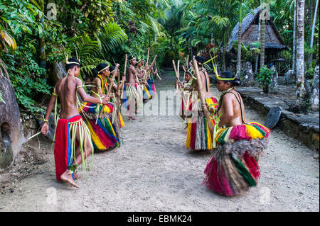Traditional bamboo dance, Yap Island, Yap Islands, Federated States ...