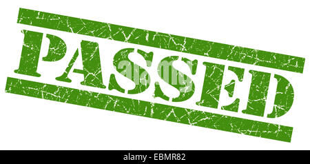 passed green square grunge textured isolated stamp Stock Photo - Alamy