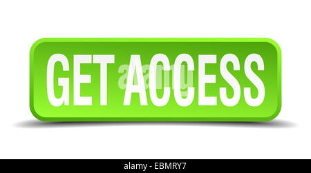 get access green square 3d realistic isolated web button Stock Photo ...