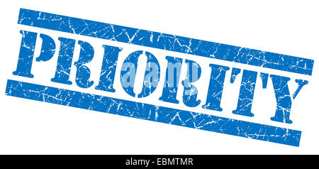 high priority blue square vintage grunge isolated sign Stock Photo - Alamy