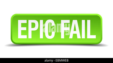 Fail green 3d realistic square isolated button Stock Photo - Alamy