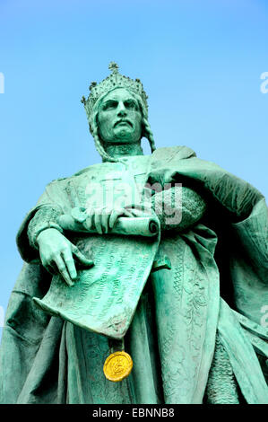 King Andrew II of Hungary. Statue by Hungarian sculptor Gyorgy Zala on ...