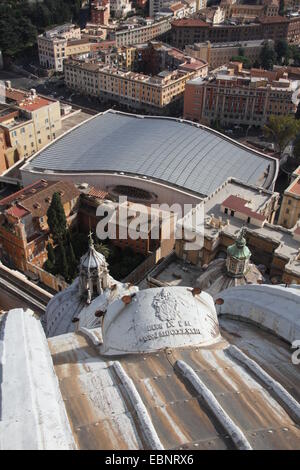 Paul VI Audience Hall seen from the top of Saint Peter's Basilica dome ...