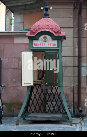 Rikstelefon, old telephone booth, Stockholm, Sweden Stock Photo - Alamy