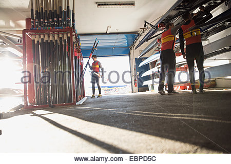 A rack of rowing oars Stock Photo - Alamy