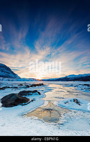 frozen river abisko national park sweden europe winter scenery Stock ...
