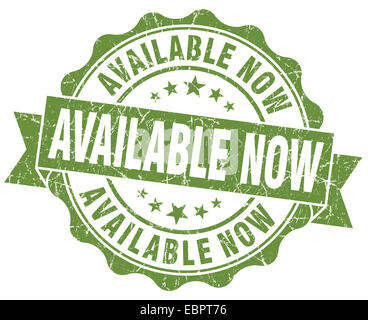 Available now grungy stamp isolated on white background Stock Photo - Alamy