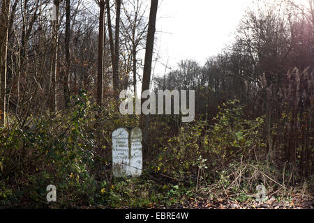 Milestone marker in the Savernake Forest on the edge of the A346 road ...