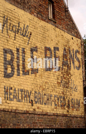 Nightly Bile Beans advert on Building near Monk Gate York Stock Photo ...