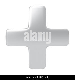 Plus blue silver metallic chrome border web and mobile phone icon on ...