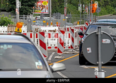 delineator posts at road construction zone, Germany Stock Photo - Alamy