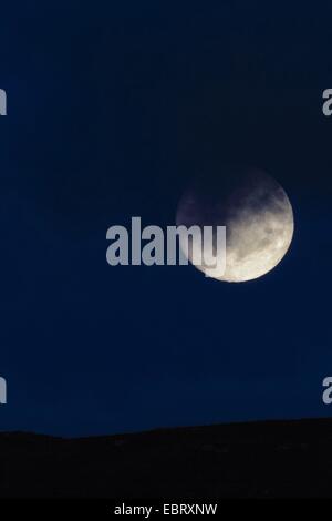 A vertical shot of the full Moon in the beautiful starry night sky ...