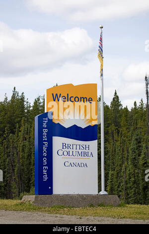 Border welcoming sign, British Columbia, Canada Stock Photo - Alamy