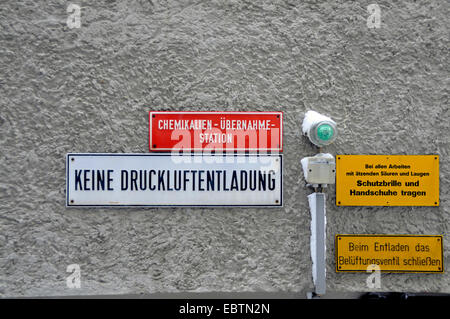 chemical transfer station sign at a combined heat and power station ...