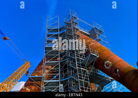 tripod constructions for offshore wind farm before shipping , Germany ...
