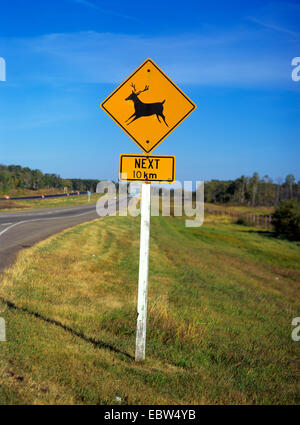 Deer Road Sign, Country lane, Norfolk Stock Photo - Alamy