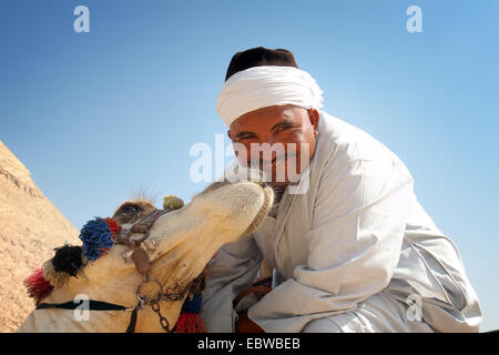 kissed by a camel at the Great Pyramids of Giza in Cairo Egypt Stock ...
