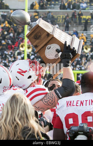 Nebraska offensive lineman Mike Moudy (74) and Nebraska offensive ...