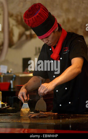 Teppanyaki chef cooking Stock Photo: 29527779 - Alamy
