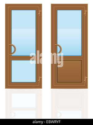 brown plastic transparent doors illustration isolated on white ...
