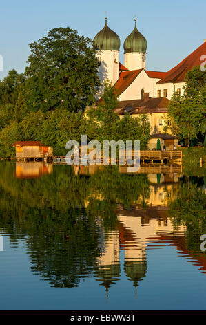 Benedictine Kloster Seeon monastery with monastery church of St ...