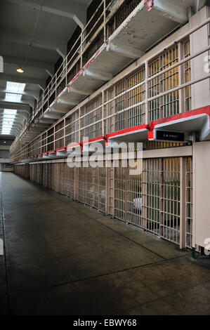 Prison, cell block, USA, California, San Francisco, Alcatraz Island ...