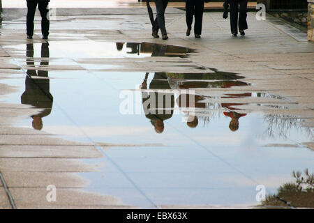 People's reflection in a puddle Stock Photo - Alamy